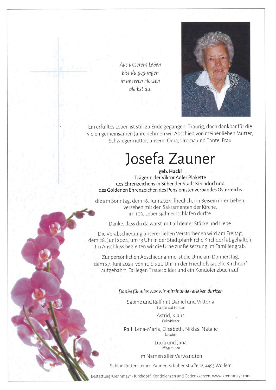 Todesfall Josefa Zauner